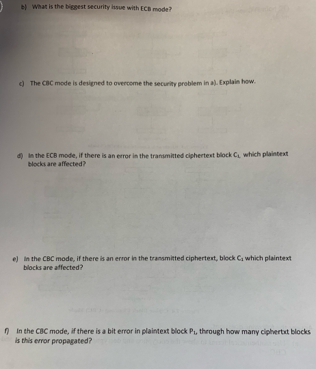 Solved 12 points) Given the Electronic Codebook (ECB) Mode | Chegg.com
