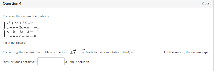 Solved Consider the system of equations: | Chegg.com