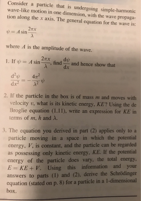 Solved Consider a particle that is undergoing | Chegg.com