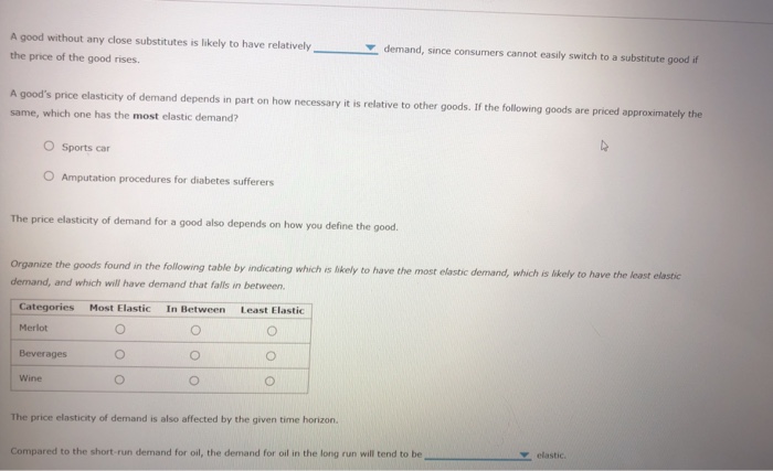 Solved A good without any close substitutes is likely to | Chegg.com