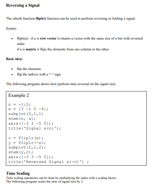 Solved To perform the time-shift, time-scaling and time- | Chegg.com