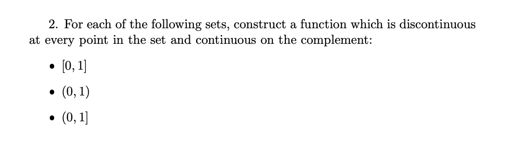 Solved 2. For each of the following sets, construct a | Chegg.com