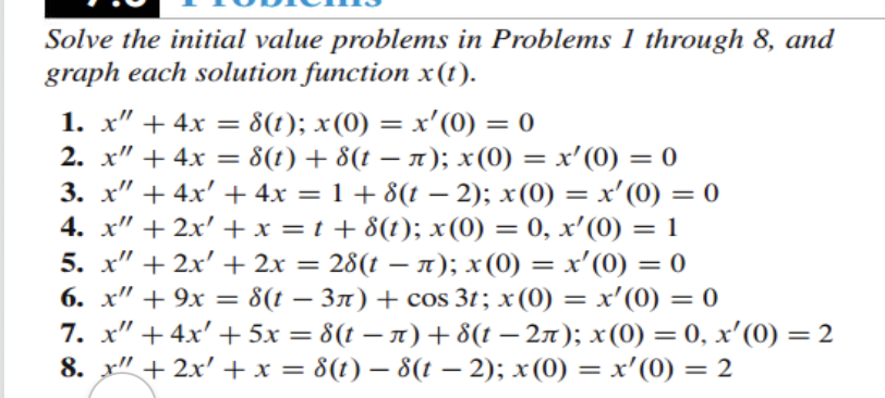 Solved Solve the initial value problems in Problems 1 | Chegg.com