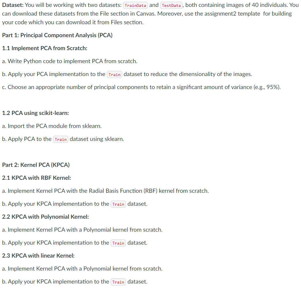 Solved Dataset: You will be working with two datasets: and | Chegg.com