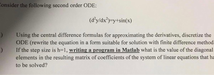 Solved onsider the following second order ODE: | Chegg.com