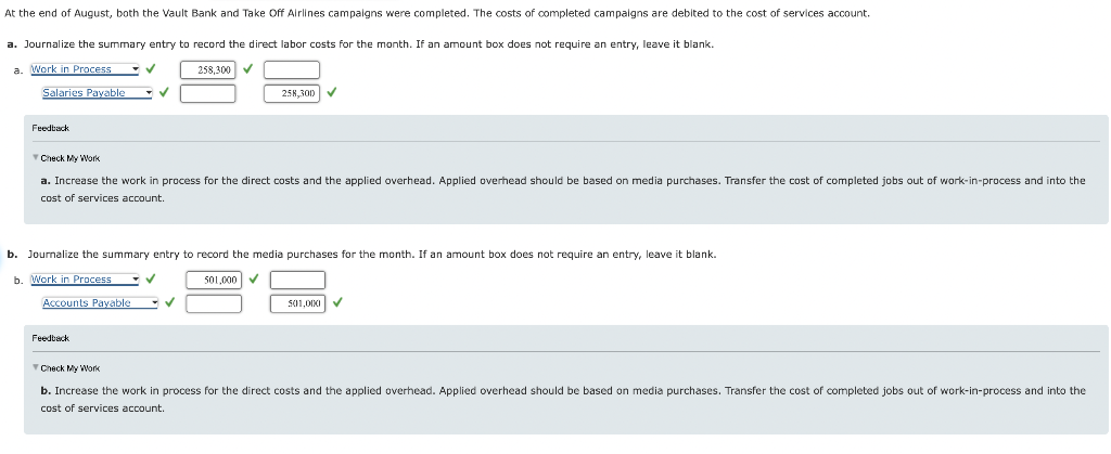 Solved lab Order Cost Accounting for a Service Company | Chegg.com