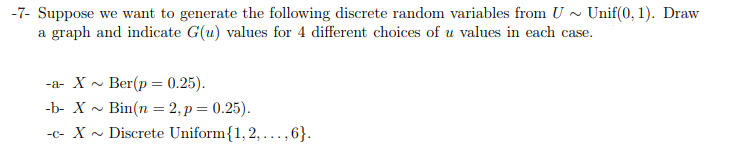 Solved 7 Suppose We Want To Generate The Following 