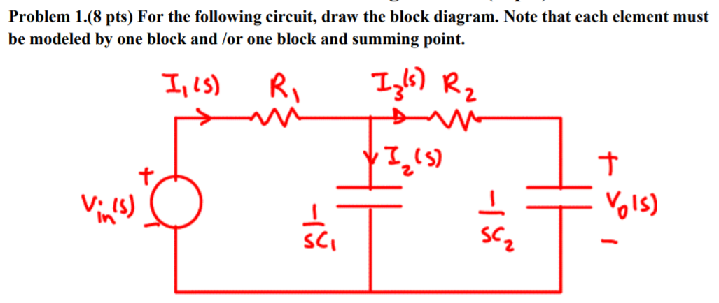 Solved Problem 1.(8 pts) For the following circuit, draw the | Chegg.com