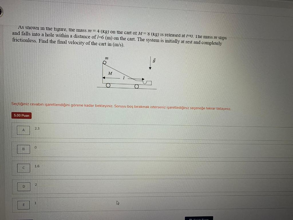 Solved As shown in the figure, the mass m= 4 (kg) on the | Chegg.com