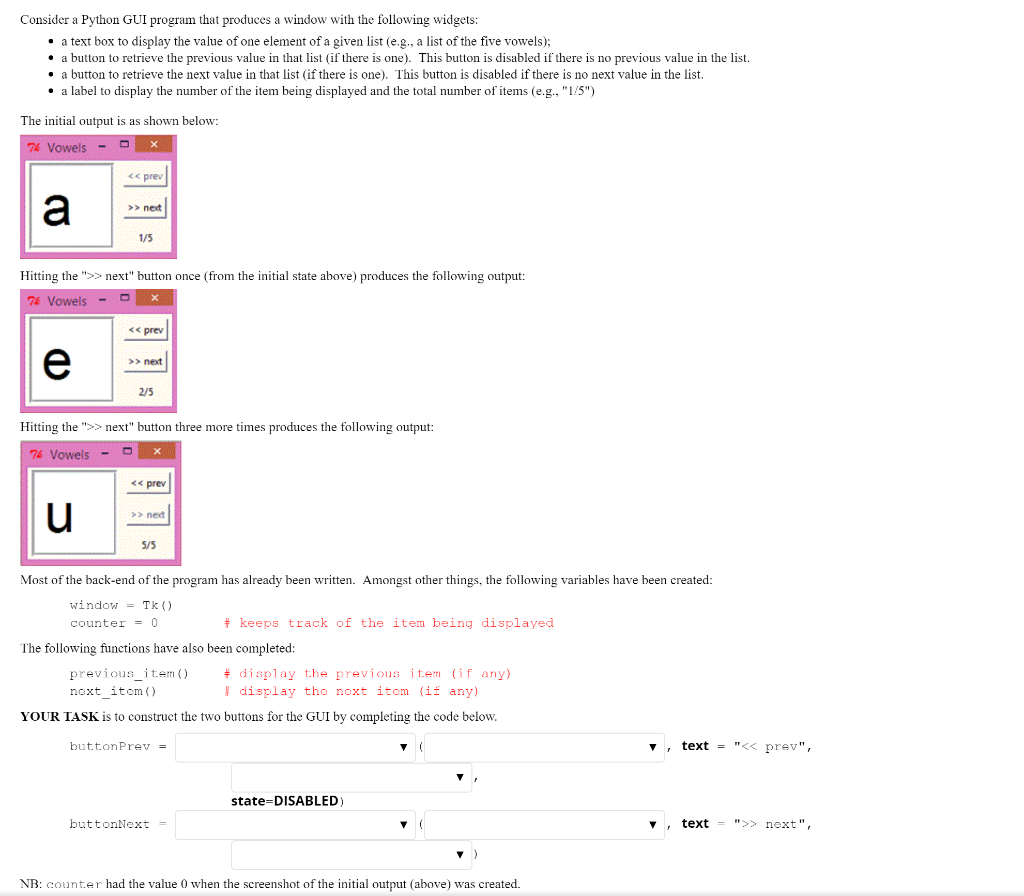 Solved Consider Python Gui Program Produces Window Following Widgets Text Box Display Value 0642