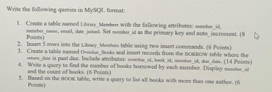 Solved Write the following queries in MySQL. ﻿farmst:Create | Chegg.com