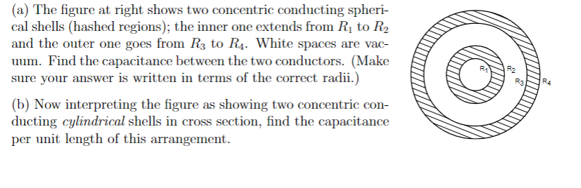 Solved (a) The figure at right shows two concentric | Chegg.com