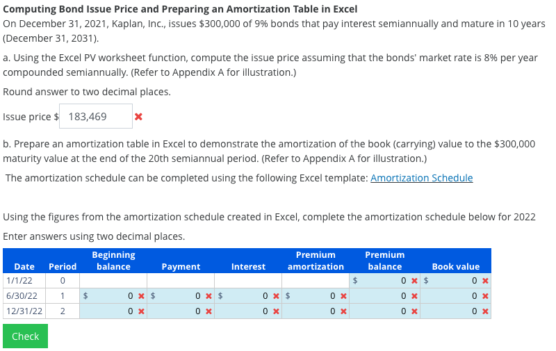 Computing Bond Issue Price and Preparing an | Chegg.com