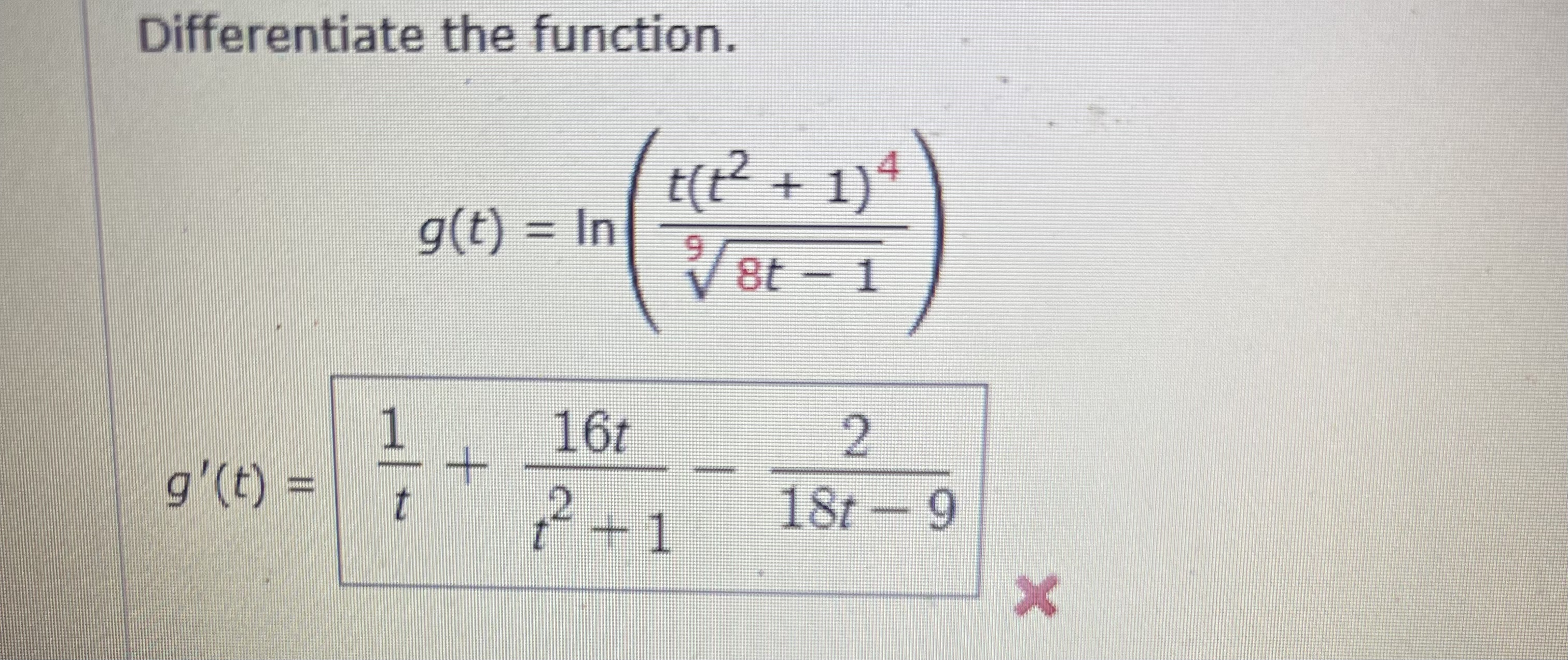 Solved Differentiate the function. | Chegg.com
