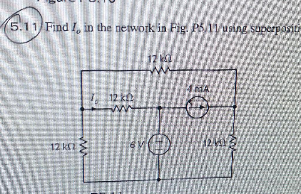 Solved Find Io in the network in the given photo using | Chegg.com