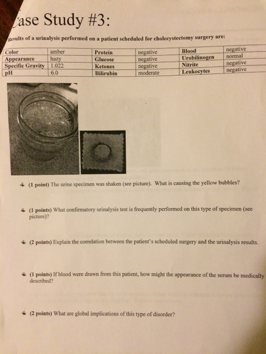 Solved Case Studies Urinalysis 2016 Student Name: Maximum of | Chegg.com
