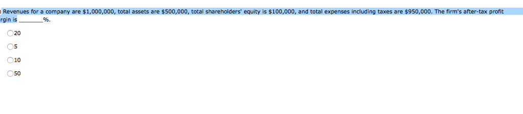 Solved Revenues for a company are $1,000,000, total assets | Chegg.com