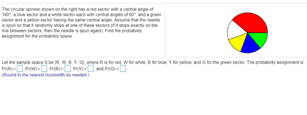 Solved The circular spinner shown on the right has a red | Chegg.com