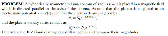 Solved PROBLEM: A cylindrically symmetric plasma column of | Chegg.com