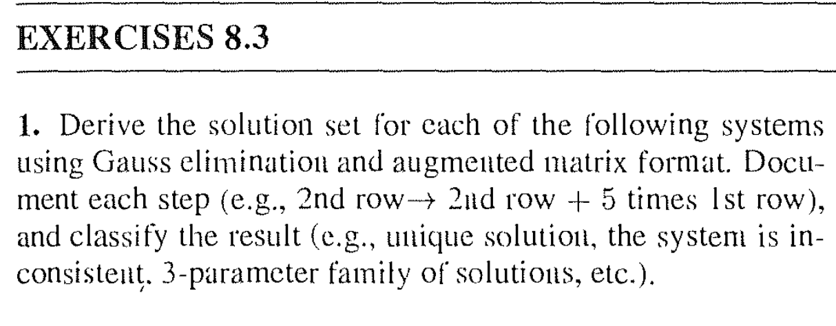 Solved 1. ﻿Derive the solution set for cach of ﻿the | Chegg.com