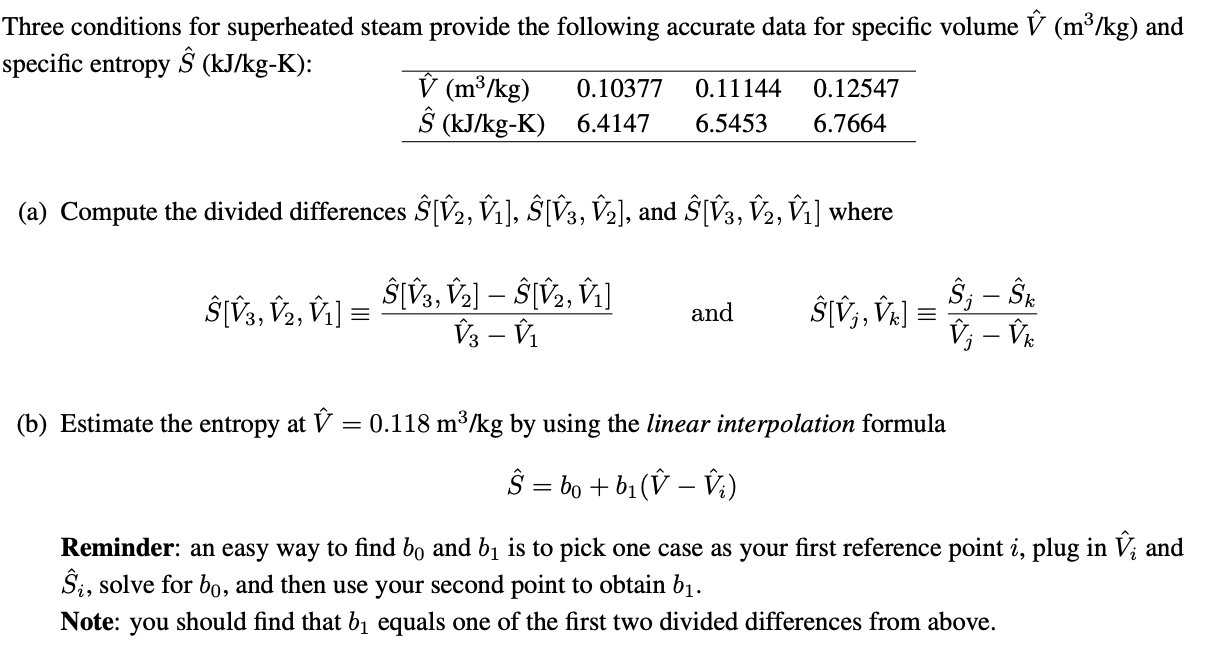Three conditions for superheated steam provide the | Chegg.com