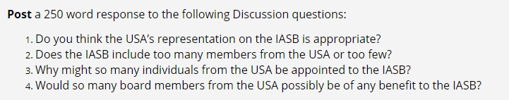 Solved Post a 250 word response to the following Discussion | Chegg.com