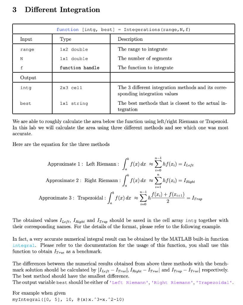 Solved 3 Different Integration We are able to roughly | Chegg.com