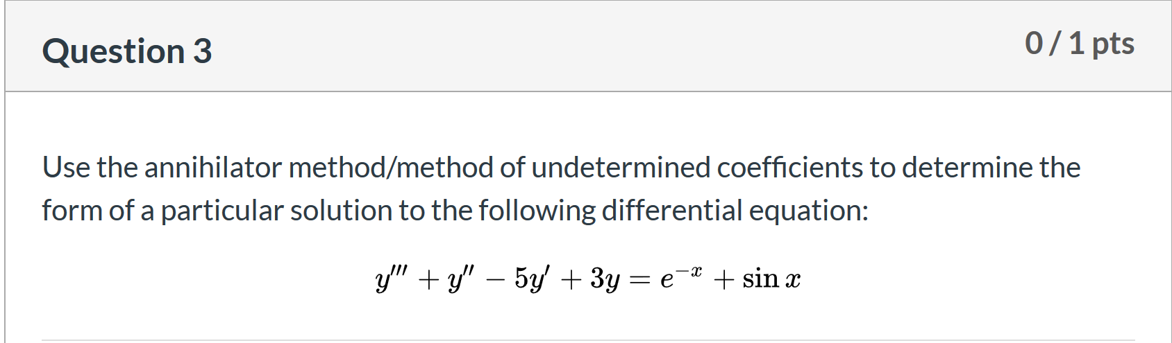 Solved Use the annihilator method/method of undetermined | Chegg.com