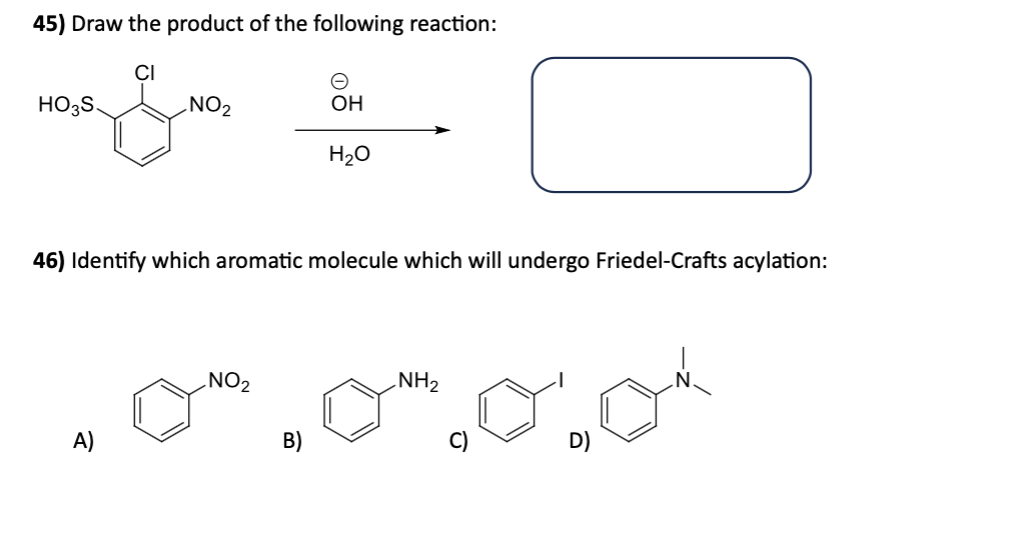 Solved 45) Draw the product of the following reaction: \\( | Chegg.com