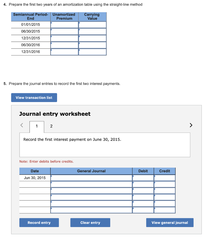 Solved Problem 10-3A Straight-Line: Amortization of bond | Chegg.com