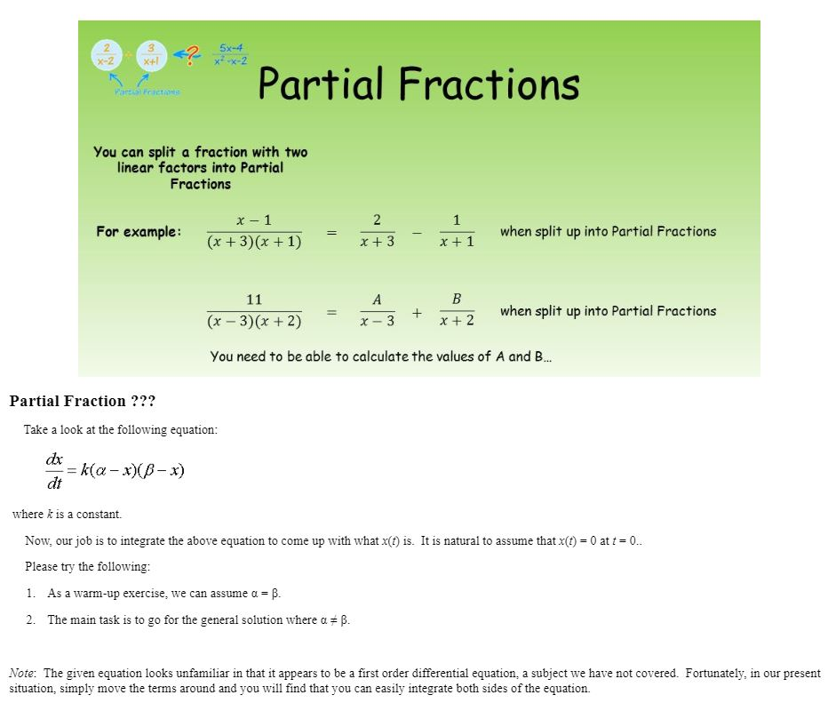 Solved @ @ Partial Fractions You can split a fraction with | Chegg.com