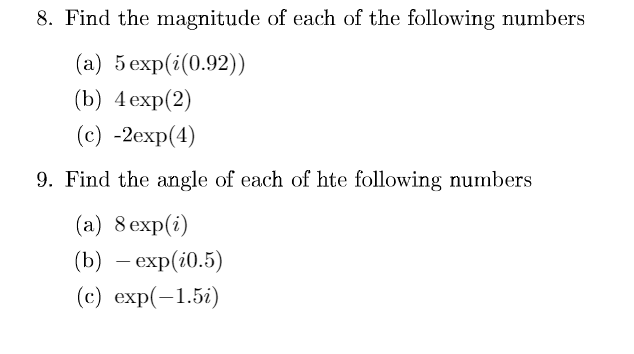 Solved 8. Find the magnitude of each of the following | Chegg.com