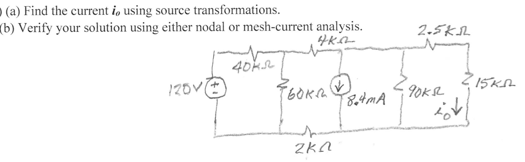 Solved A Find The Current I0 Using Source Transformations