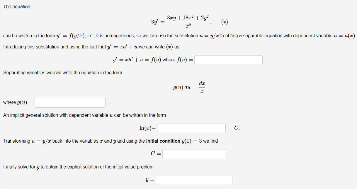 Solved The equation 3y′=x23xy+18x2+2y2 can be written in the | Chegg.com