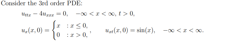 Solved Find A Solution To The Following 3rd Order Partial