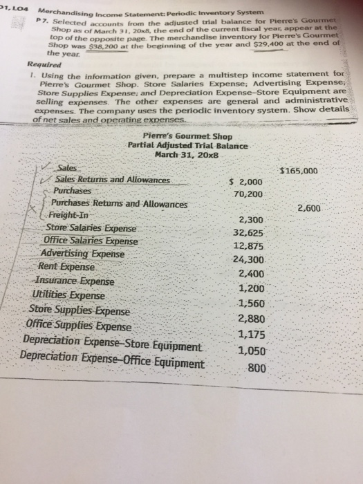 Solved 01 LO4 Merchandising Income statement: Periodic | Chegg.com