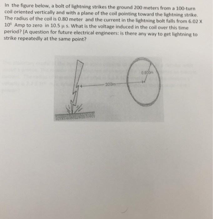 Solved In the figure below, a bolt of lightning strikes the | Chegg.com