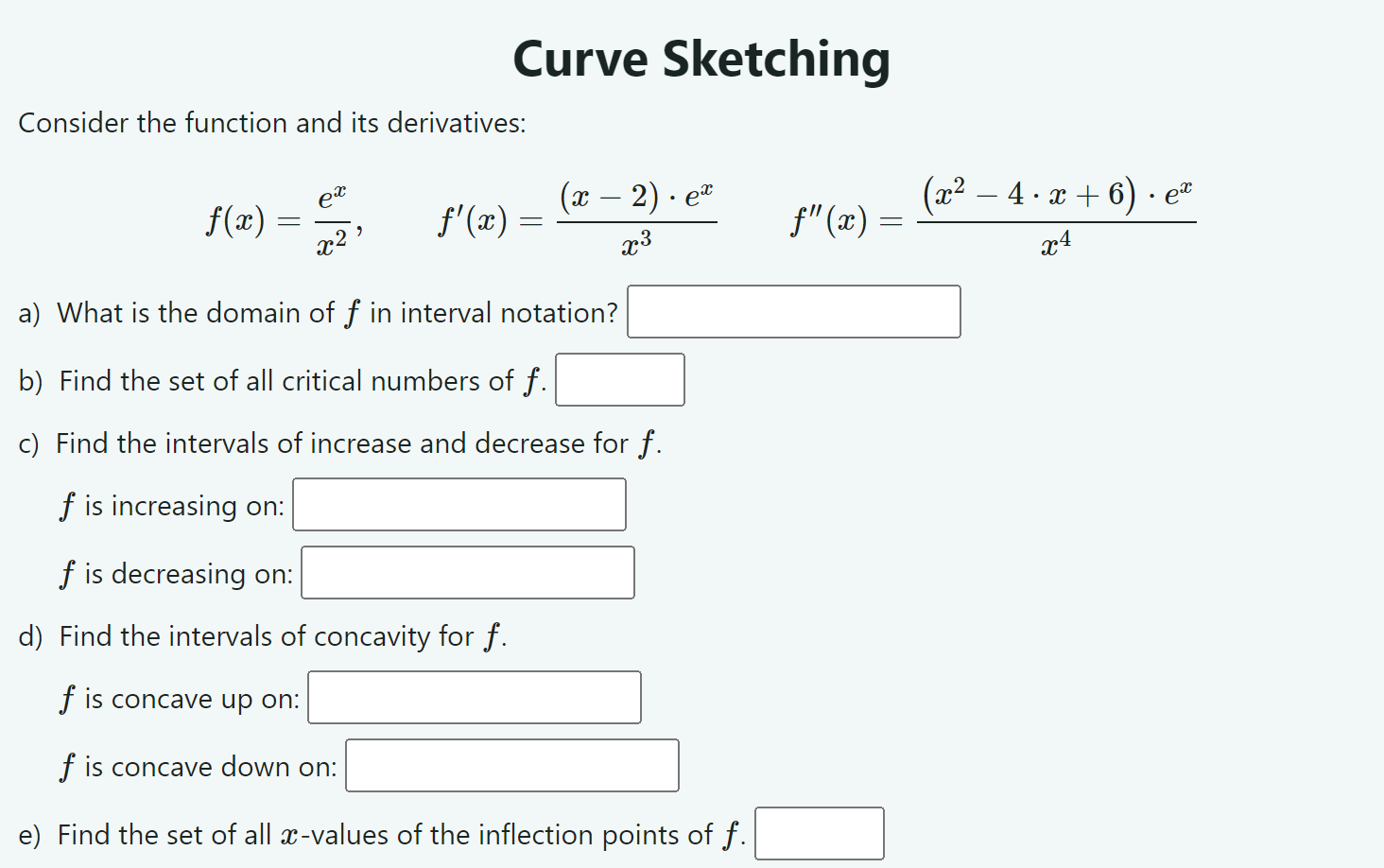 Solved Curve Sketching Consider the function and its | Chegg.com