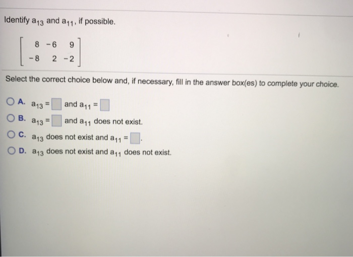 Solved Identify a13 and a11, if possible 8-6 S9 -8 2-2 | Chegg.com
