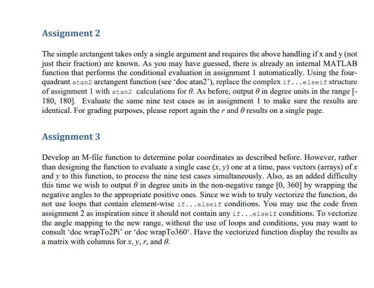 Solved Assignment 2 The simple arctangent takes only a | Chegg.com