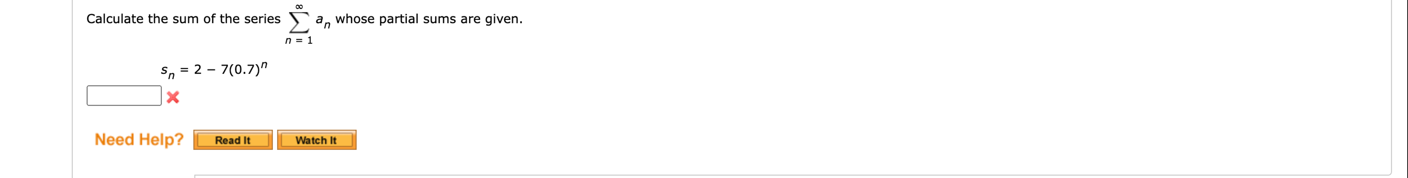 Solved Calculate the sum of the series ∑n=1∞an ﻿whose | Chegg.com