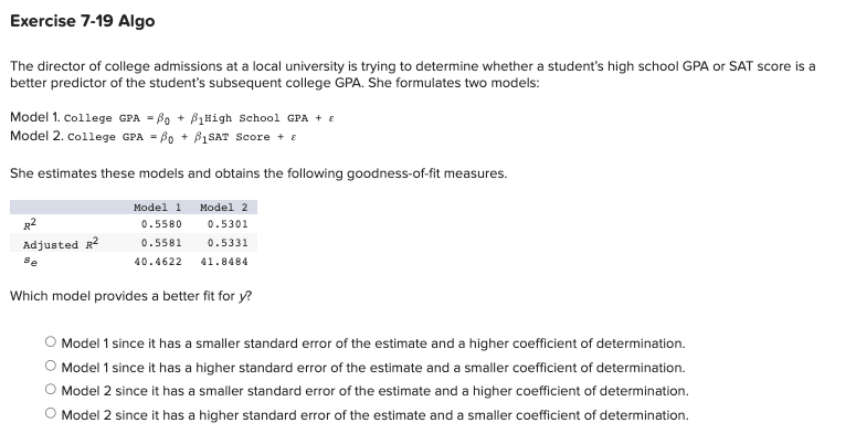 Solved The director of college admissions at a local | Chegg.com