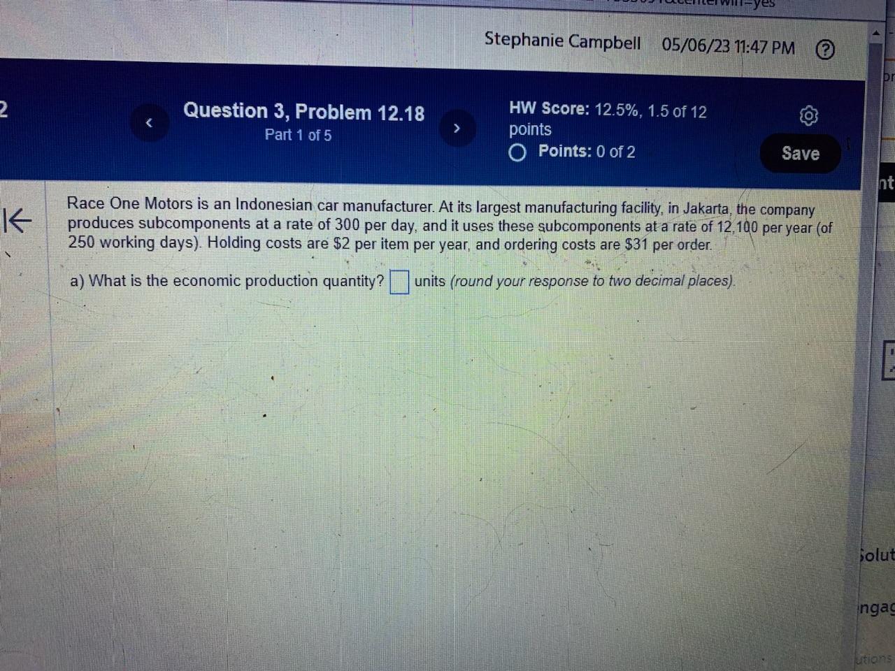 Solved Race One Motors is an Indonesian car manufacturer. At | Chegg.com