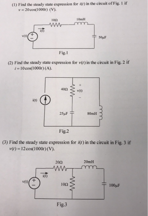 Solved (1) Find the steady state expression for i) in the | Chegg.com