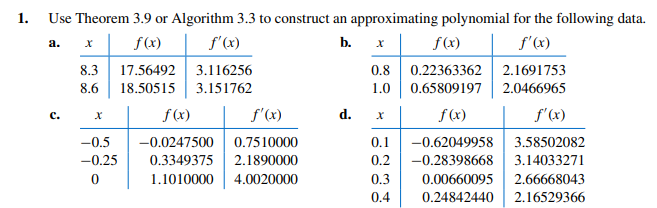 1. Use Theorem 3.9 or Algorithm 3.3 to construct an | Chegg.com