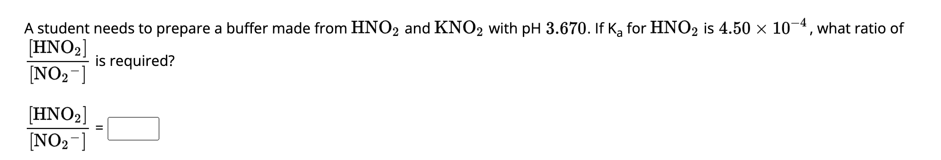 Solved A student needs to prepare a buffer made from HNO2 | Chegg.com
