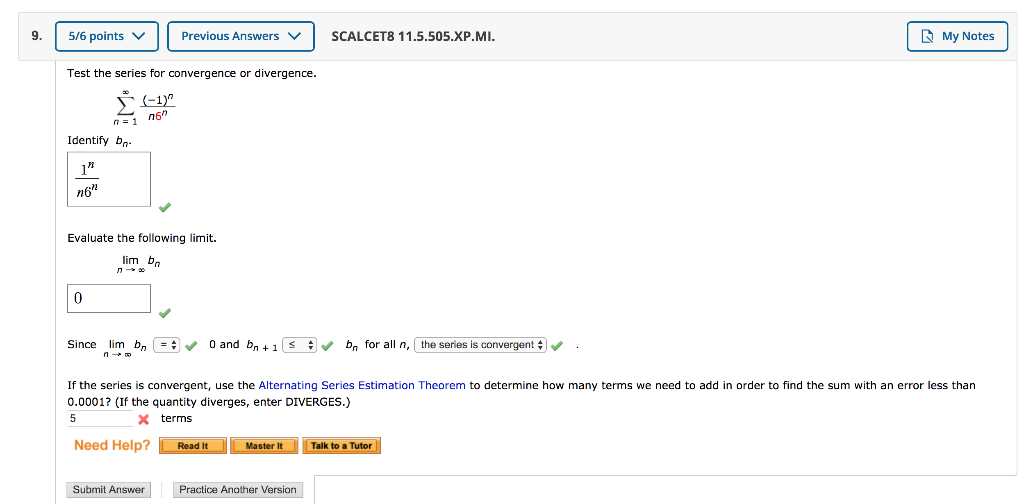 Solved 5/6 points v Previous Answers SCALCET8 | Chegg.com