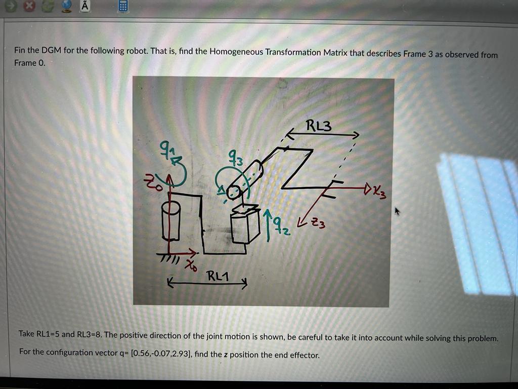 Solved Fin the DGM for the following robot. That is, find | Chegg.com