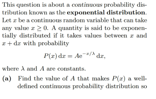 Solved This question is about a continuous probability | Chegg.com