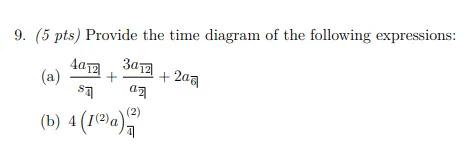 Solved 9. (5 pts) Provide the time diagram of the following | Chegg.com